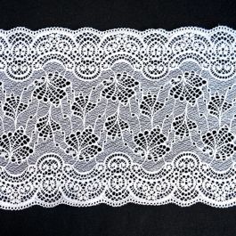 Elastische Spitze in weiss - 18cm breit | Spitzentraum