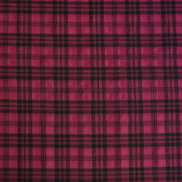 Viskose - Modal Stoff mit Tartanmuster in bordeaux | Spitzentraum