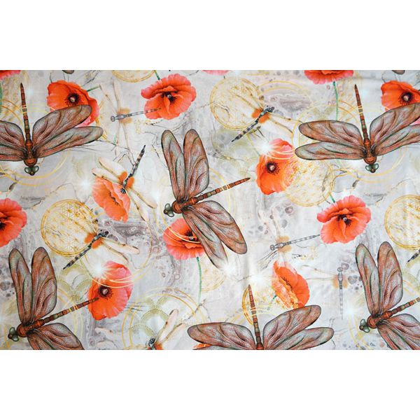 Viskose Modal Jersey Stoff mit Libellenmuster | Spitzentraum